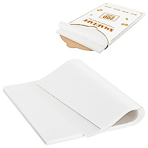 SMARTAKE 200 Pcs Parchment Paper Baking Sheets, 12x16 Inch Non-Stick Precut Baking Parchment, Suitable for Baking Grilling Air Fryer Steaming Bread Cup Cake Cookie and More (White)