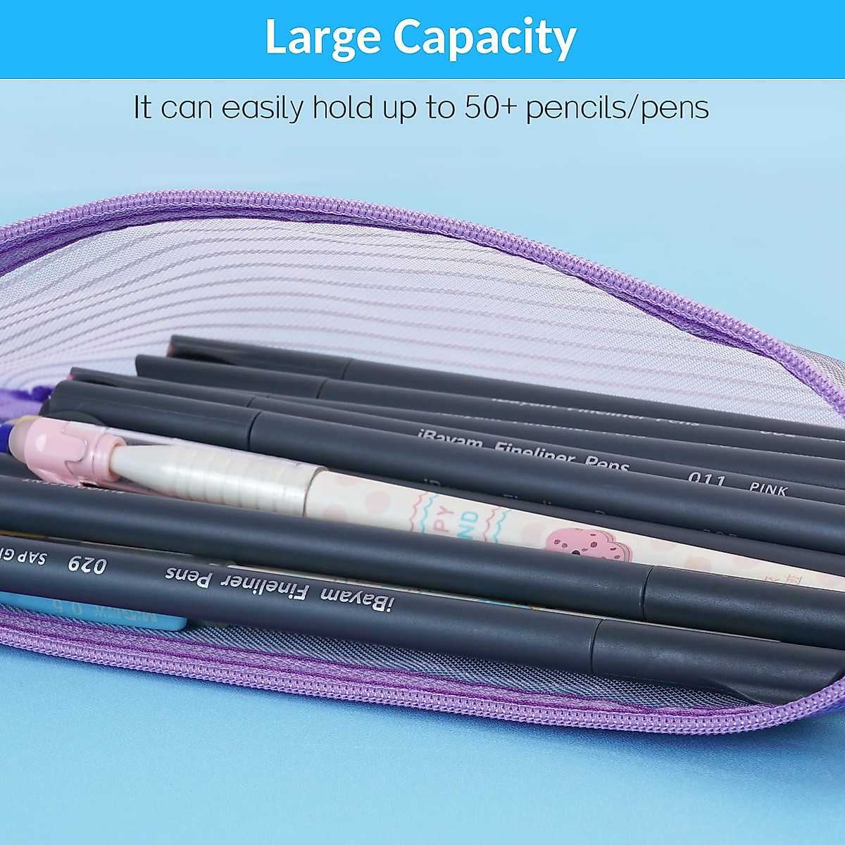 Sooez 20 Pack Zipper Mesh Pencil Pouches, 10 Colors Mesh Pencil Case Pencil Pouch Bulk, Pencil Bags Pouches with Zipper Bulk, A6 Small Mesh Bags with Zipper for Cash, Travel Office Home