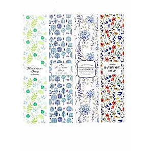 ZZYBIA Assorted Wrap Paper Tape for Homemade Soap Bar Vertical Style 50pcs