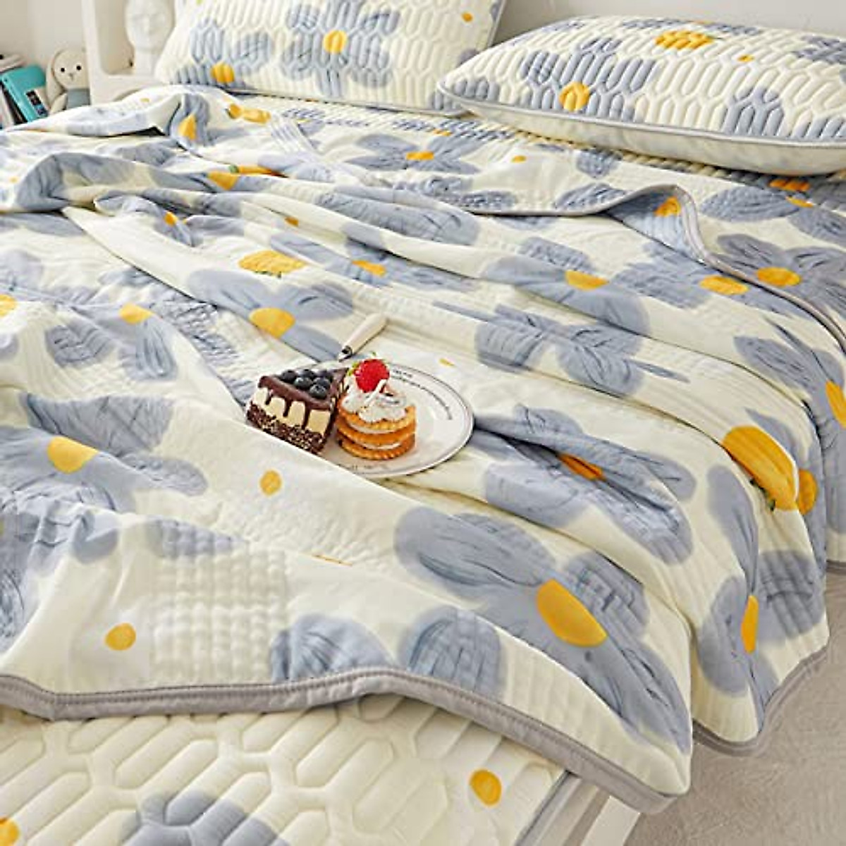 Latex Sleeping Mat Pillowcase Cooling Mattress Mat Cover Set Soft Fine Stitching Breathable IrritationFree FadeResistant for Summer (Type 1 Sleeping Mat 180x200cm / 70.9x78.7in)