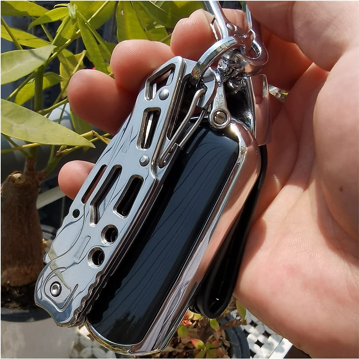 4 Pack Self-Defense Folding Knife With Key Ring Easy To Everyday Carry, Outdoor Survival Stainless Steel Pocket Knife (Silver)