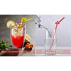 200 Pcs Disposable Drinking Straws, Colorful Long Flexible Bendy Straws (0.23'' diameter and 10.2" long)