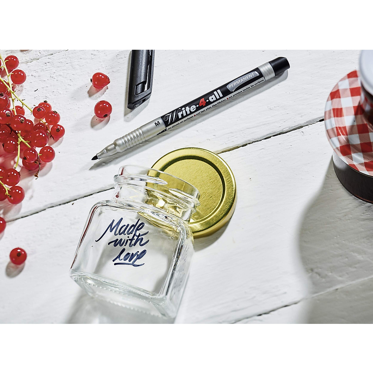 STABILO - Permanent Marker - Write-4-All - Medium - Pack of 4 - Blue, Red, Green, Black