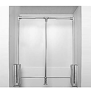 Aluminum Liftable Wardrobe Clothes Rail, Adjustable Width Hanger, Soft Reset, Space Saving, Silver, Bearing 30kg (Size : 450-600mm)