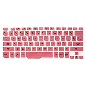 JuYuish Silicone Keyboard Cover Skin Compatible with 2021 2020 2019 14 inch ASUS ROG Zephyrus G14 / G14 14" VR Ready GA401 GA401QM GA401IH GA401IU GA401IV Series (Pink)