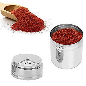 5Pcs Seasoning Bottle, Stainless Steel Spice Shaker with Rotating Cover, Spice Dispenser for Salt Powder Sugar Pepper Barbecue Tools