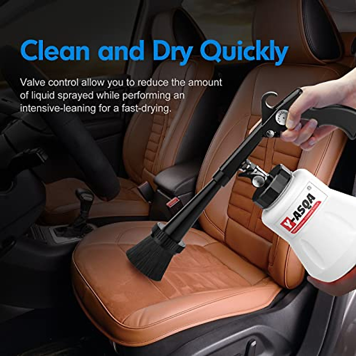 Y-ASQA Tornador Car Cleaning Gun,Tornado Black Air Blow Cleaning Gun Car Detail Cleaner Kit for Vehicle Upholstery Carpet Seat