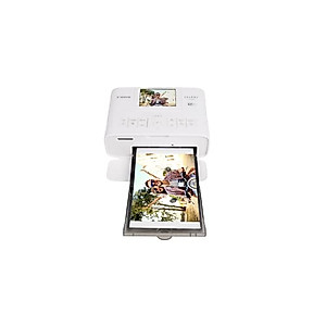 Canon SELPHY CP1300 Wireless Compact Photo Printer + RP-108 High-Capacity Color Ink/Paper Set Bundle, White