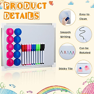 Fuutreo 10 Pcs Small White Board Dry Erase 8.5" x 11" Magnetic Dry Erase Board for Fridge Hanging Whiteboard with 10 Magnetic Markers 20 Magnets for Refrigerator Wall Home Office School Kids Students