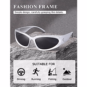 kimorn Y2K Wrap Around Polarized Sunglasses Womens men Swift Oval Fashion Sport Shades Sun Glasses K1273