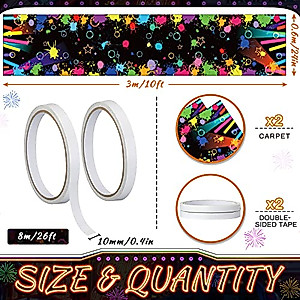 Neon Carpet Runner Neon Party Decorations Glow in The Dark Carpet Runner 80s Carpet Rug Neon Aisle Runner Light up Dance Floor Fluorescent Neon Birthday Wedding Christmas Party Supplies Favors,10 ft