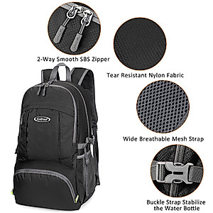 G4Free 40L Lightweight Packable Hiking Backpack with Wet Pocket, Waterproof Handy Foldable Camping Outdoor Travel Daypack