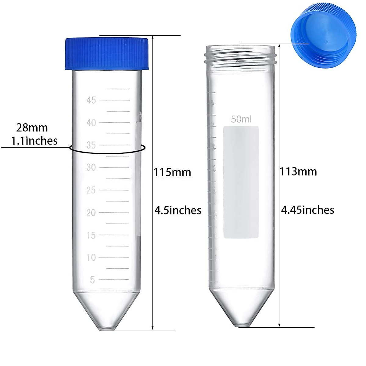 BKMAMLAB Centrifuge Tube 50ml,Conical,PP Material,2 Racks&40 Centrifuge Tubes…