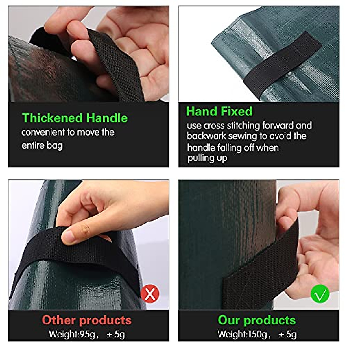 4-Pack 7Gallon Garden Potato Grow Bags with Flap and Handles Aeration Fabric Pots Heavy Duty