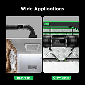 VIVOSUN Inline Booster Duct Fan 6” 275 CFM with Speed Controller, HVAC Exhaust Ventilation Fan with Low Noise for Basements, Bathrooms, Kitchens, Attics, Grow Tents