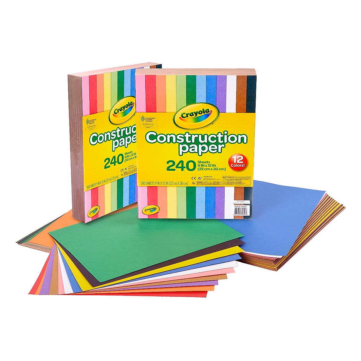 Crayola Construction Paper, 240 Count, Bulk School Supplies For Kids, 2-Pack School Paper