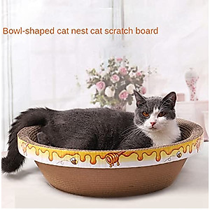 PetPhindU 2PCS Cardboard Cat Scratcher Corrugated Cat Scratcher Cat Scratch Ramp Cat Scratcher Little Scratchers Cat Scratch Bowl Cat Carpet Scratcher Scratchboard for Cat with Cat Grass and Catnip
