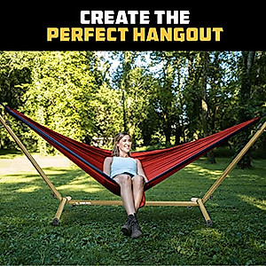 Wise Owl Outfitters Hammock Stand - 106 x 42 Inch Portable, Collapsible Stand for Outdoor Hammock - 440 Pound Capacity Frame and Carry Bag Included