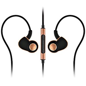 SoundMAGIC PL30+C Active Sport in-Ear Headphones with Microphone and Volume Control (Black/Gold)