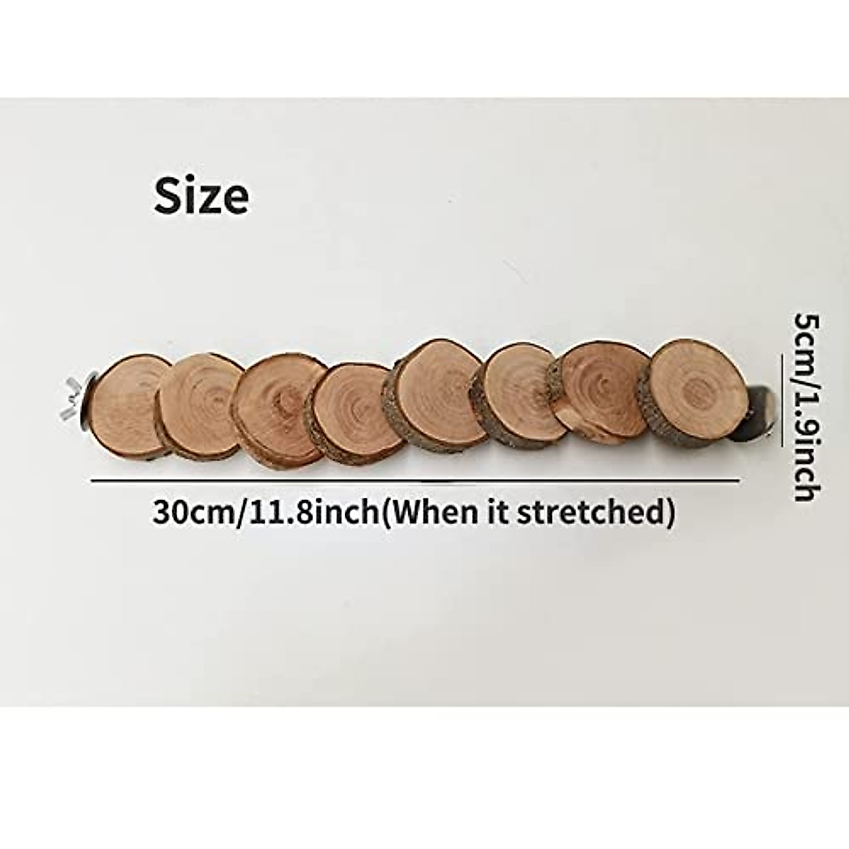 Bird Platform Perch Playground for Budgie Parakeet, Cage Natural Wood Play Stand Parrot Flat Perches for Large Birds, Birdcage Ladder Climbing Toy 8 Step