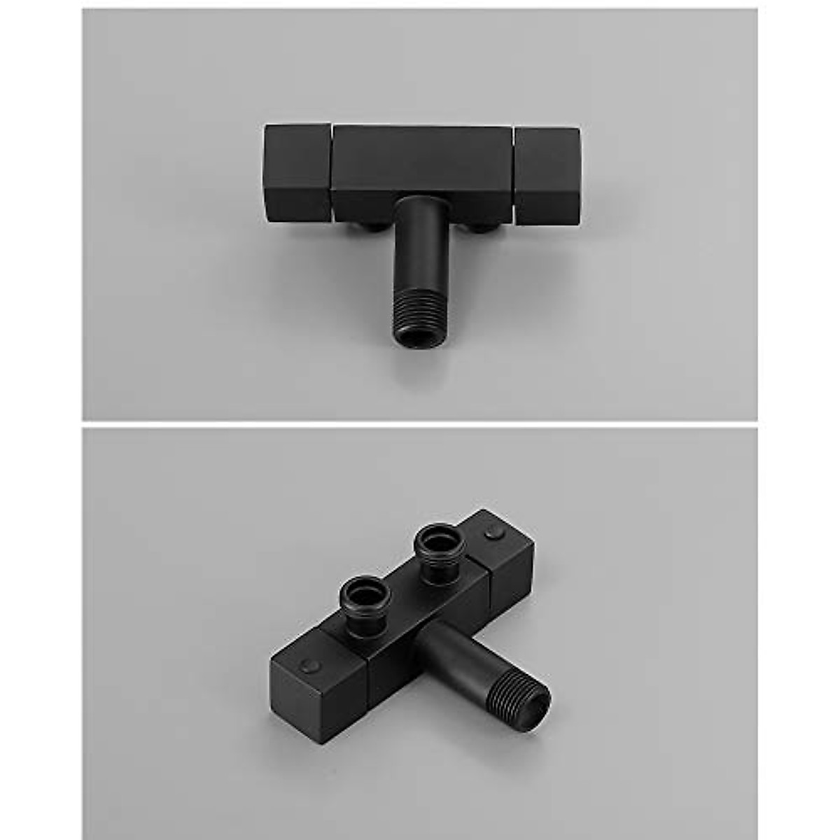 MINJING Hand Held Toilet Bidet Sprayer, Square Dual Way Faucet Valve Shower Set Toilet Washing, Matte Black Douche Kit,A Set