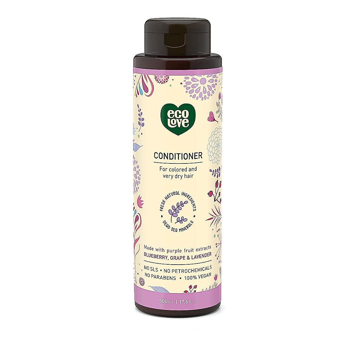 ecoLove - Natural Shampoo, Conditioner & Moisturizing Body Wash, With Organic Lavender Extract - No SLS or Parabens - Vegan and Cruelty-Free