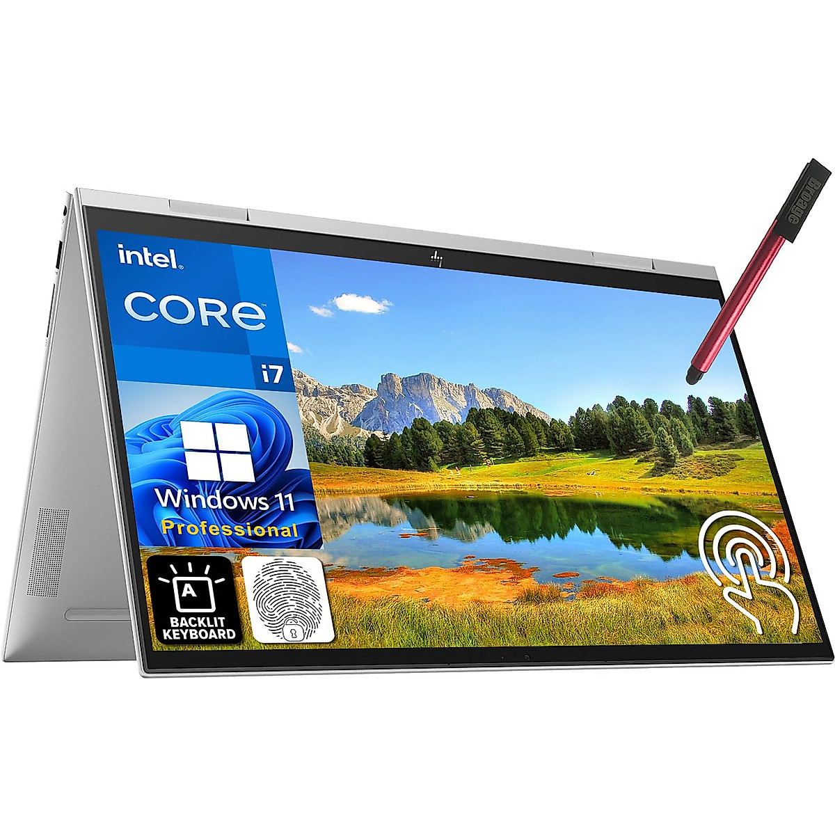 HP Envy x360 15.6" Touchscreen FHD 2-in-1 Business Laptop Computer, 12th Gen Intel 12-Core i7-1260P, 16GB DDR4 RAM, 512GB PCIe SSD, WiFi 6, BT 5.3, Backlit KB, Windows 11 Pro