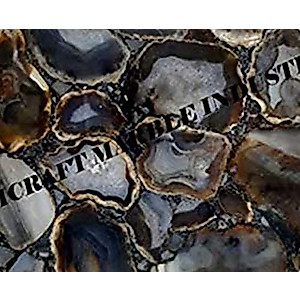 Round Coffee Table 24" Inch, Agate Table, Agate Table Top, Agate Coffee Table, Agate Side Table, Round Table, Stone Table. Grey Agate Geode Table