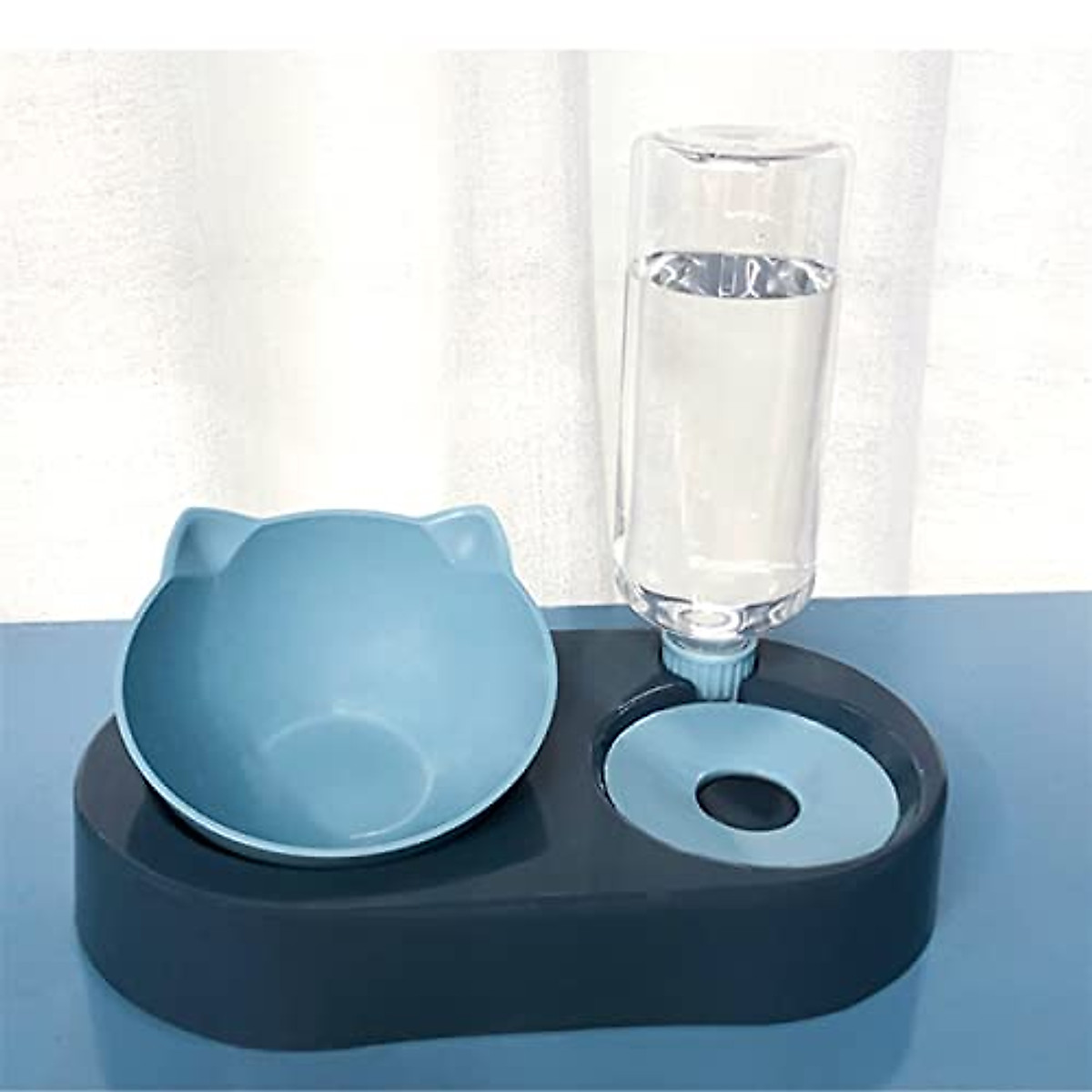 FUUIE Bowls for Food and Water Pet Automatic Water Storage Bowl Pet Bowl (Color : Blue)