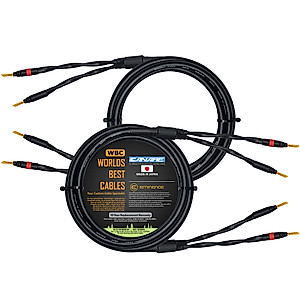 WORLDS BEST CABLES 6 Foot - Canare 4S11 – Audiophile Grade - HiFi Star-Quad Speaker Cable Pair with Eminence Gold Banana Connectors