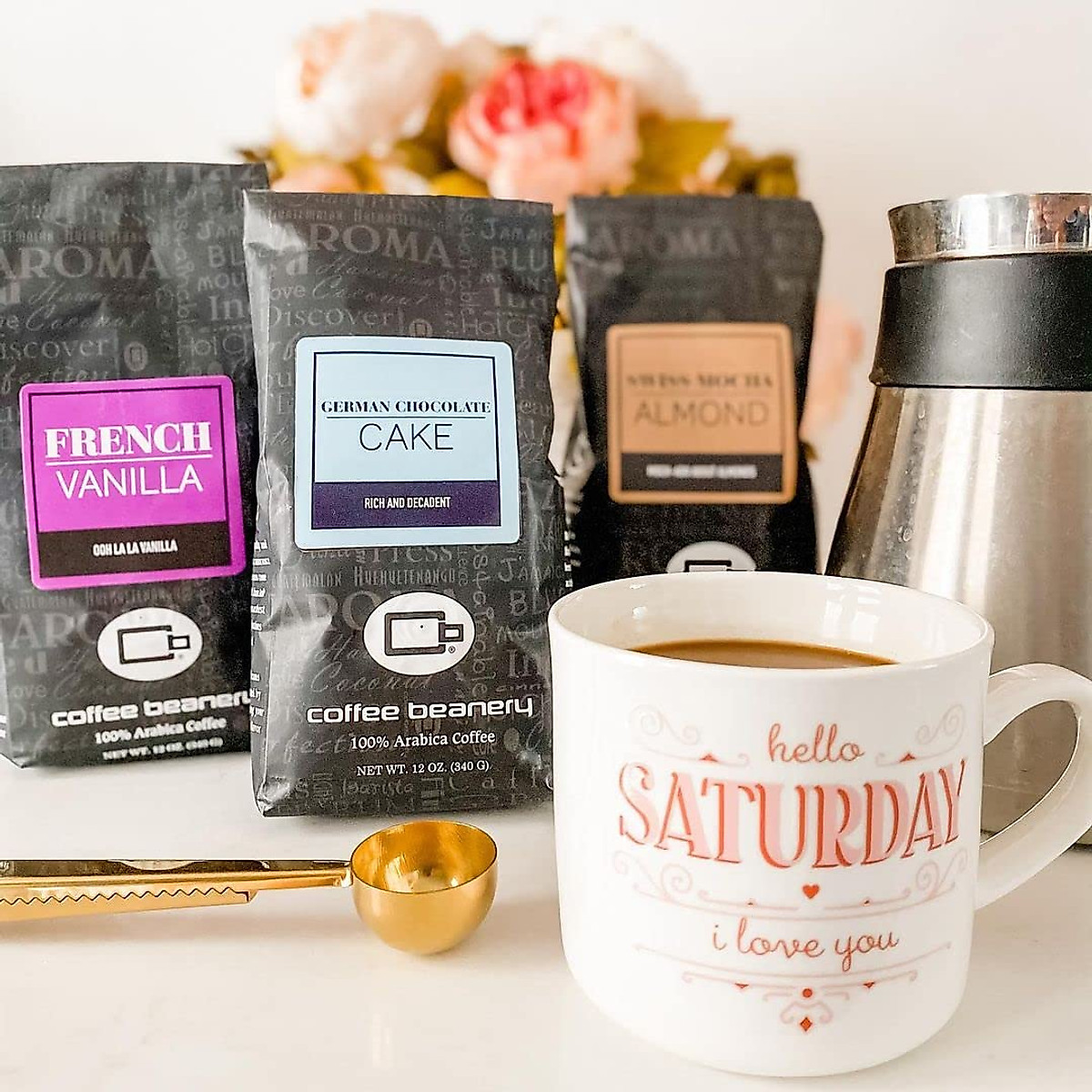 Vanilla Bean Decaf Coffee by Coffee Beanery | 12oz Flavored Decaf Coffee Ground Medium Roast Coffee | 100% Specialty Arabica Coffee Ground | Gourmet Coffee | Flavored Very Fine Ground Coffee Medium Roast