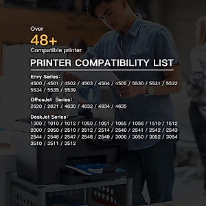 E-Z Ink (TM Remanufactured Ink Cartridge Replacement for HP 61XL 61 XL High Yield for HP Envy 4500 4502 5530 DeskJet 2512 1512 2542 2540 2544 3052a 1055 2548 OfficeJet 4630 Printer (2 Black,2Pack)