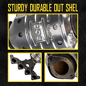 Prolenz Straight Outlet Catalytic Converters Replacement for E-lantra 2004, 2006, 2009-2012, Soul 2010, Spectra 2005-2008, Tiburon 2007-2008,Catalytic Convert with Protective Cover only 1 oxygen hole