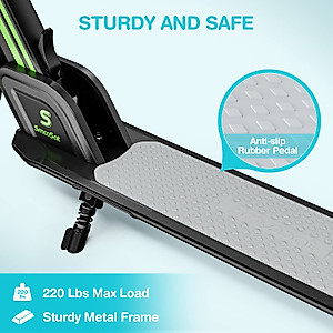 SmooSat S8 Kick Scooter for Kids Ages 8+, Teens & Adults, Super Smooth Ride, Up to 220 lbs, Adjustable Height, Ergonomic Y-Type Handlebar, Ideal Gift