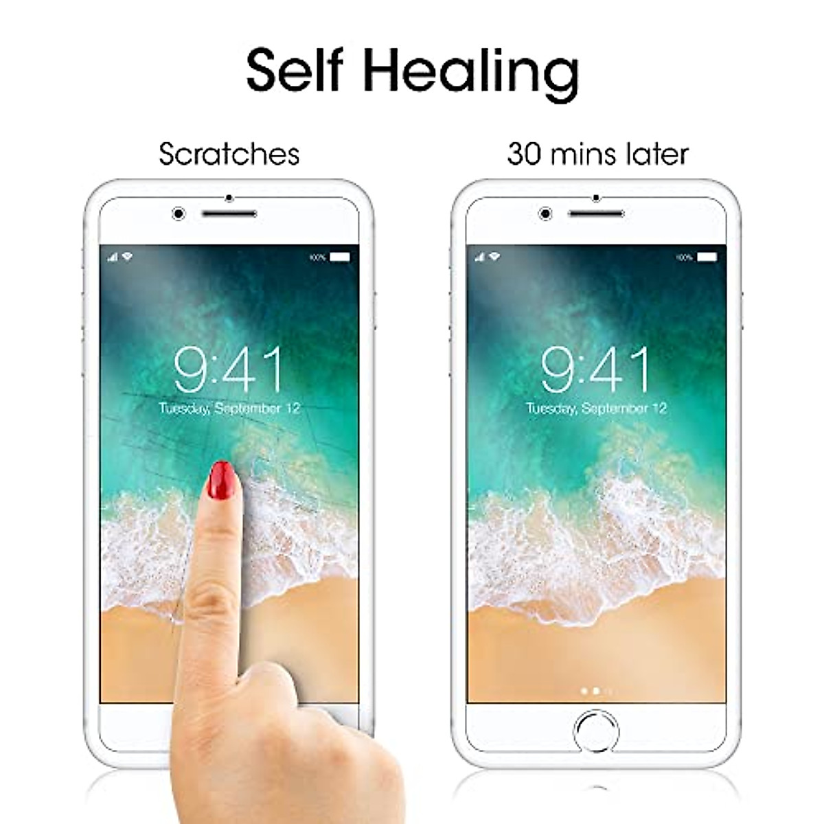 amFilm Screen Protector for Apple iPhone 7, 6S and 6 HD Clear, Flex Film, Case Friendly, PET Film, 3 Pack