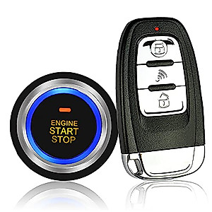 3T6B Passive Keyless Entry Car Alarm System PKE Engine Starter Push Button Vehicles Start/Stop Kit Safe Lock with 2 Smart Key (Upgrade)