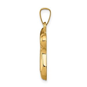 FindingKing 14K Yellow Gold Chai Pendant Charm Jewish Jewelry