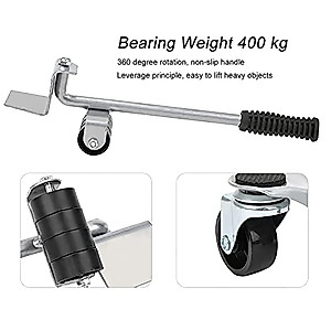 Heavy Duty Dolly,Deosdum Furniture Mover Furniture Transport Set Silver Lifter Moving Plate for Heavy Objects Bearing 400Kg Furniture Moving Wheels
