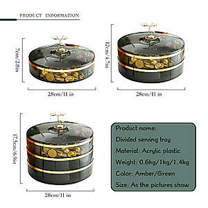 WMGoods Large Capacity Acrylic Serving Tray with 5 Compartments, Amber, 20"