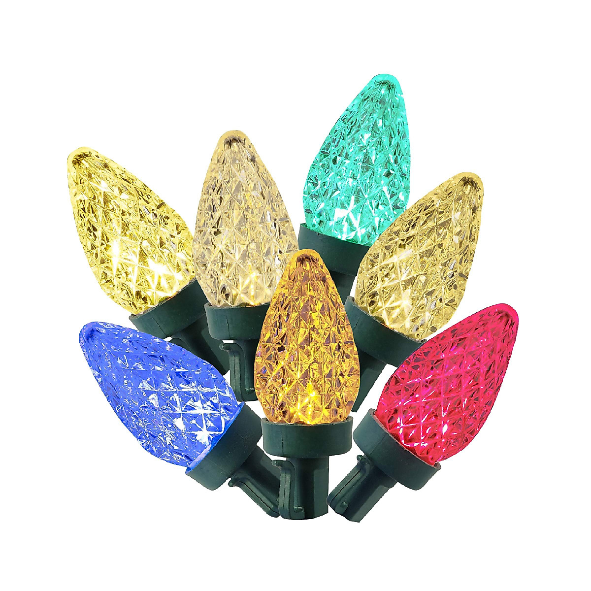 Holiday Time 50 Color-Changing LED Multicolor to Warm White C7 Lights - 8 Functions