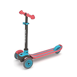 Chillafish Scotti 3-Wheel Lean-to-Steer Scooter with twintip Antislip Deck and Integrated Brake, Adjustable Height Handlebars, Comfy handgrips, for All Ages 3 and up, Red