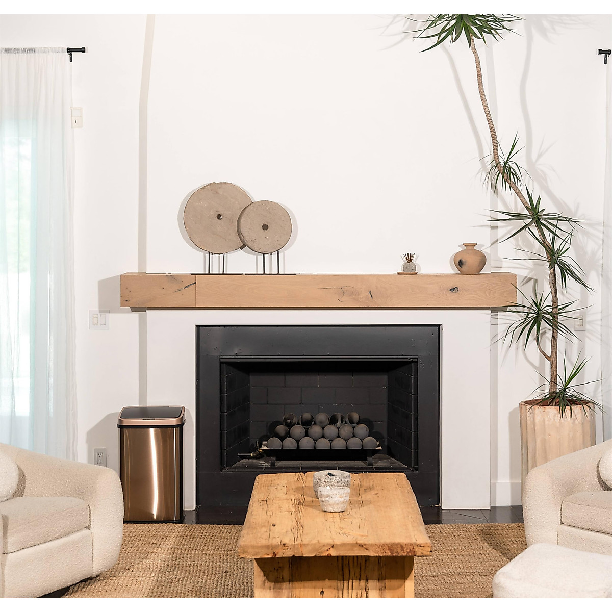 13 Gallons Automatic Touchless Kitchen Trash Can with Lid, Motion Sensor Trash Can for Kitchen, Home, Office, 50 Liter Large Stainless Steel Garbage Bin (13 Gal #28) (Gold)