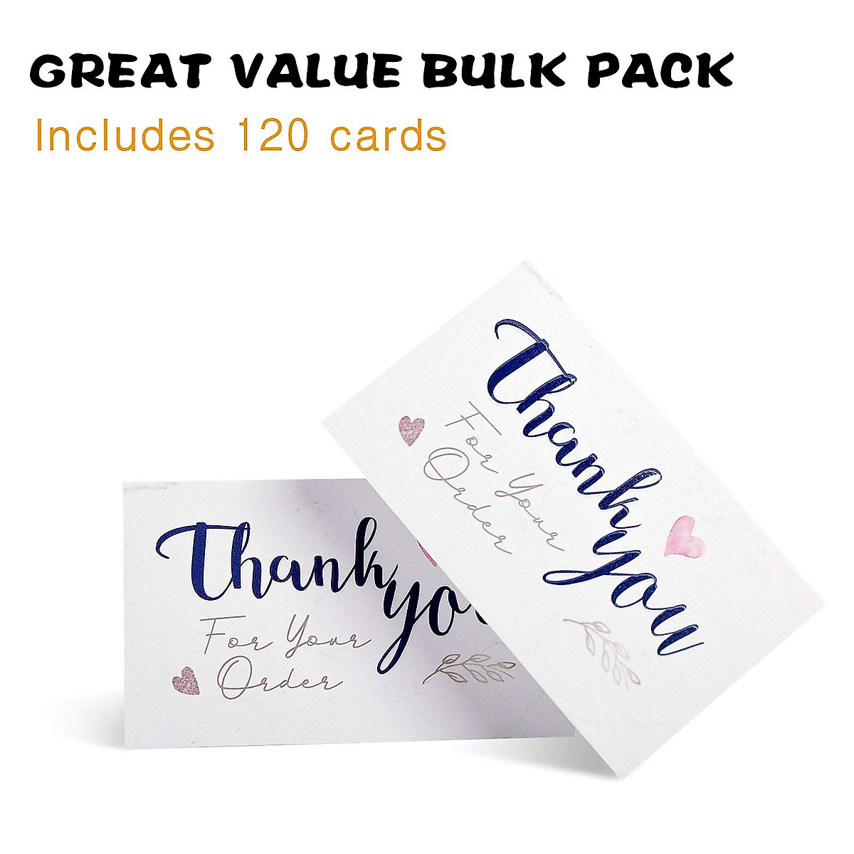 120 Thank You For Your Order Cards (3.5 x 2 Inches), Modern Simple Design Customer Appreciation Note for Small Business Owner, Online, Retail Store, Handmade Goods, Package Inserts (Pattern2)