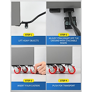 AIDCARRY Furniture Dolly, Heavy Duty Furniture Movers with 5 Wheels