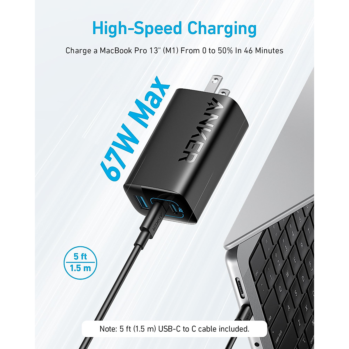 Anker 737 Power Bank (PowerCore 24K) with 67W USB-C Charger