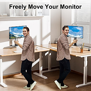 MOUNT PRO Single Monitor Stand Fits Max 32 inch Computer Screen, Free-Standing Monitor Desk Stand, Monitor Mount with Height Adjustable, Swivel, Tilt, Rotation, VESA Monitor Stand 100x100