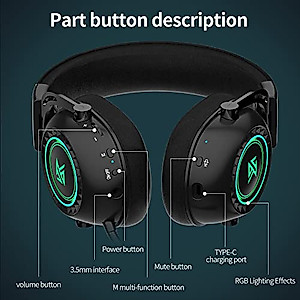 KZ GP20 Gaming Headset Wirelss Wired 2.4G Headphone for PC, PS4, PS5, Switch, Xbox One, Xbox Series X|S, Mobile