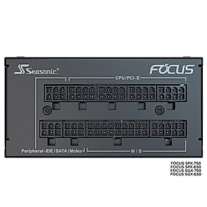 Seasonic Focus SGX-750 | 750W | 80+ Gold | Full-Modular | SFX Form Factor| Low Noise | Premium Japanese Capacitor | 10 Year Warranty | Nvidia RTX 30/40 Super & AMD GPU Compatible (Ref. SSR-750SGX)