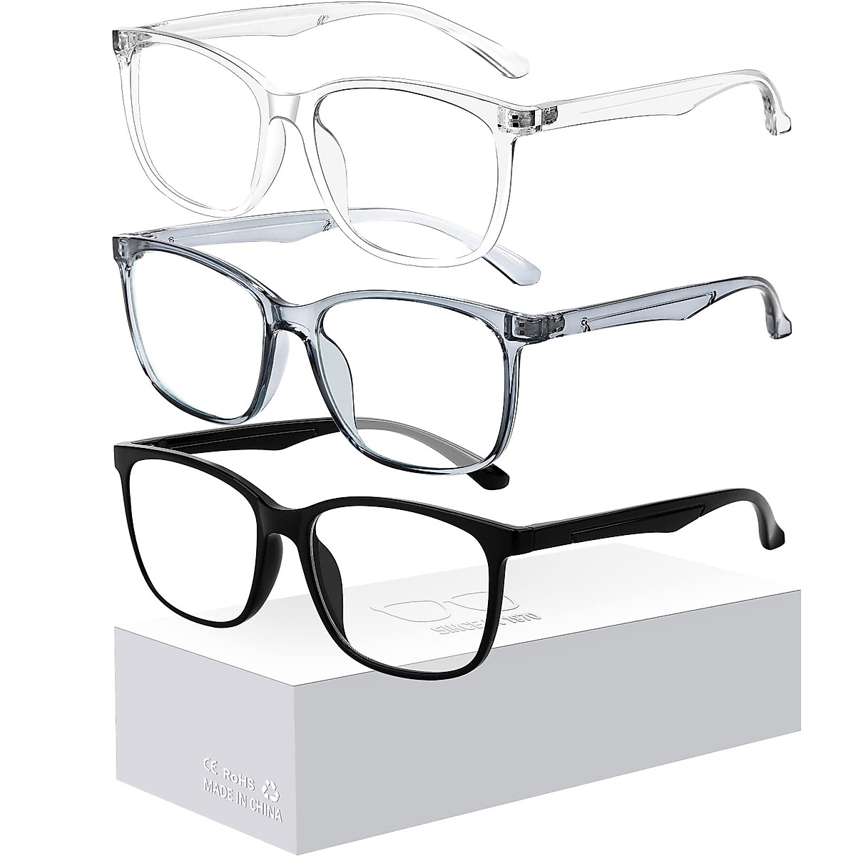 Oilway Blue-Light Blocking Glasses for Women Men - 3Pack Computer Reading/Gaming/TV/Phones Glasses Anti Eyestrain & UV Glare