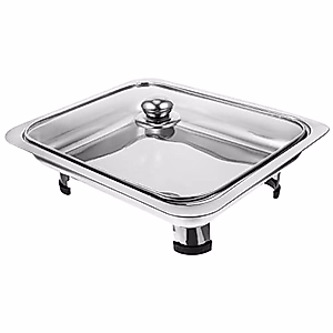 Garneck Steel Buffet Metal Serving Tray Dish Rack Tray Stainless Steel Sheet Pan Salad Platter Chafing Warmers Chafing Dish Inserts Buffet Party Metal Tray Canteen Tray Buffet Snack Tray